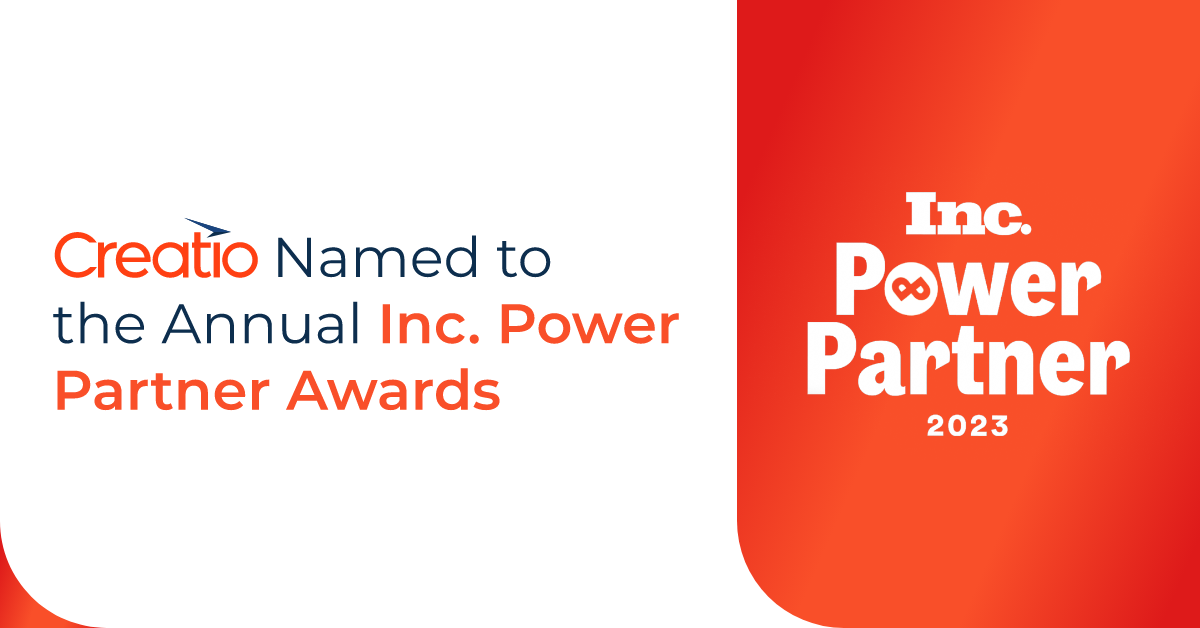 Creatio Named to the Annual Inc. Power Partner Awards | Creatio